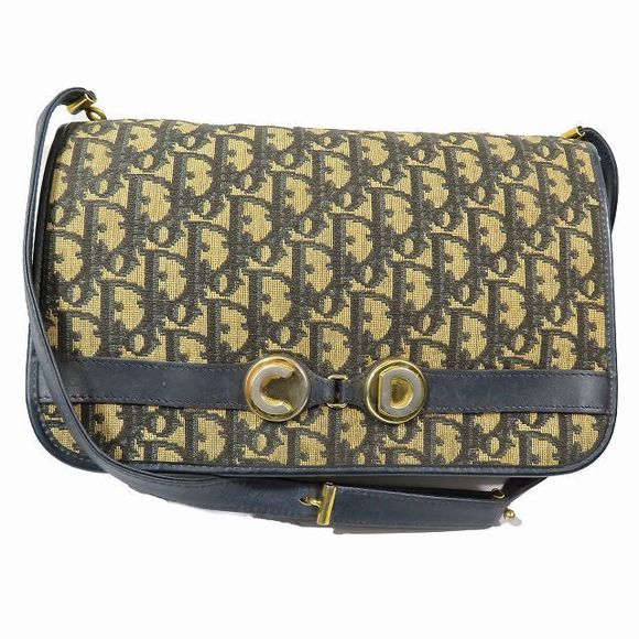 Dior | Bags | Christian Dior Trotter Pattern Shoulder Bag Blue | Poshmark